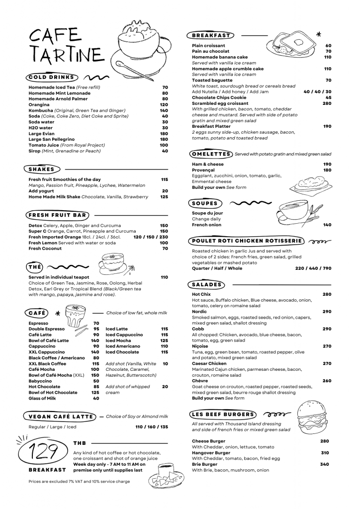 Menu – Cafe Tartine